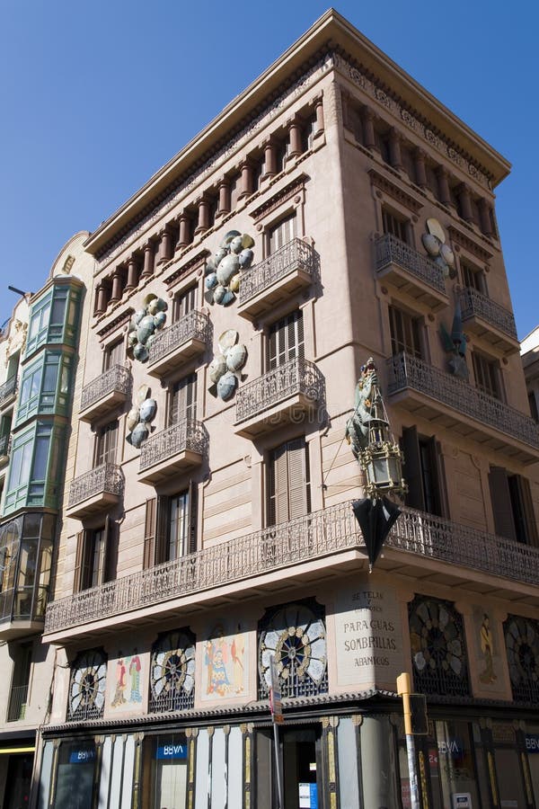 Casa Bruno Cuadros, Barcelona Editorial Stock Image - Image of house ...