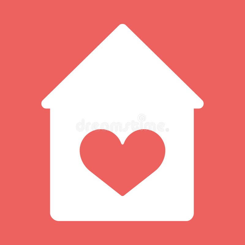 Icono Vectorial De Casa Con Corazón Ilustración del Vector ...