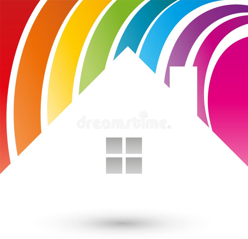 Casa, Cor, Pintor, Logotipo Ilustração do Vetor - Ilustração de escala ...