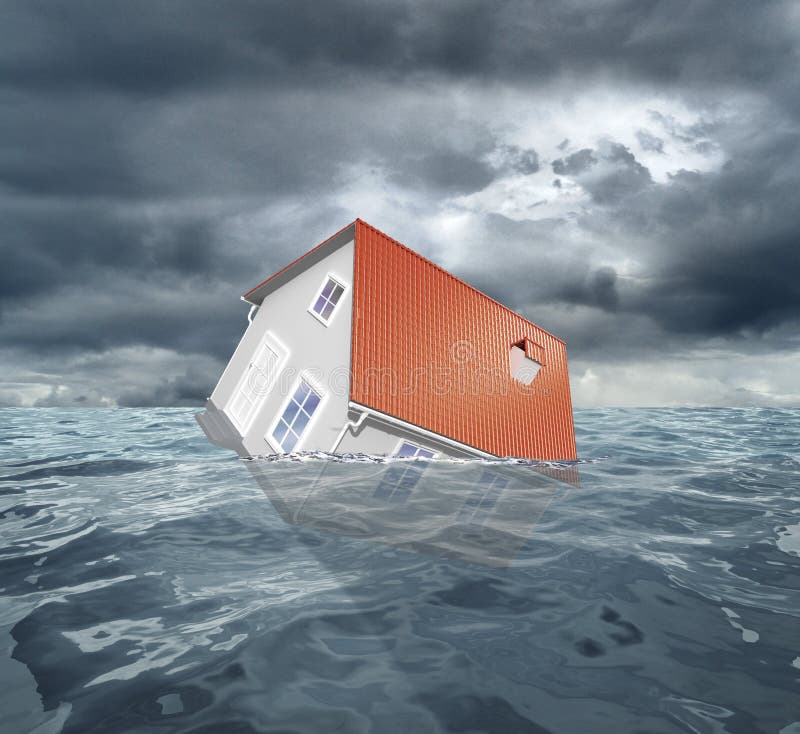 Casa de hundimiento foto de archivo. Imagen de concepto - 32874988