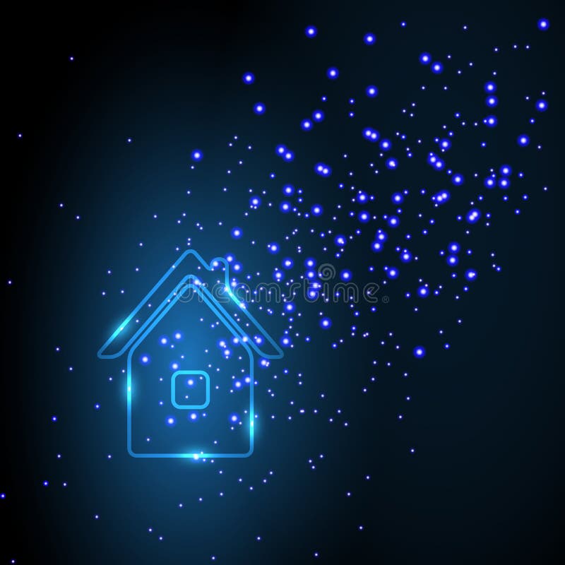 Casa de néon ilustração do vetor. Ilustração de brilhantemente - 42872336