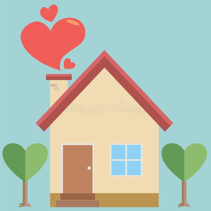 Casa del amor ilustración del vector. Ilustración de historieta - 50689409
