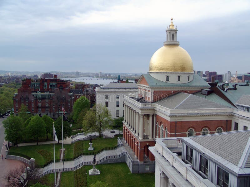 Casa Do Estado De Massachusetts Em Boston Na Rua Da Baliza Foto de ...