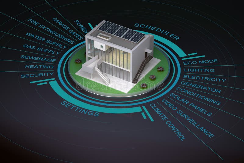 Casa Elegante Moderna Con Infographics Stock de ilustración ...