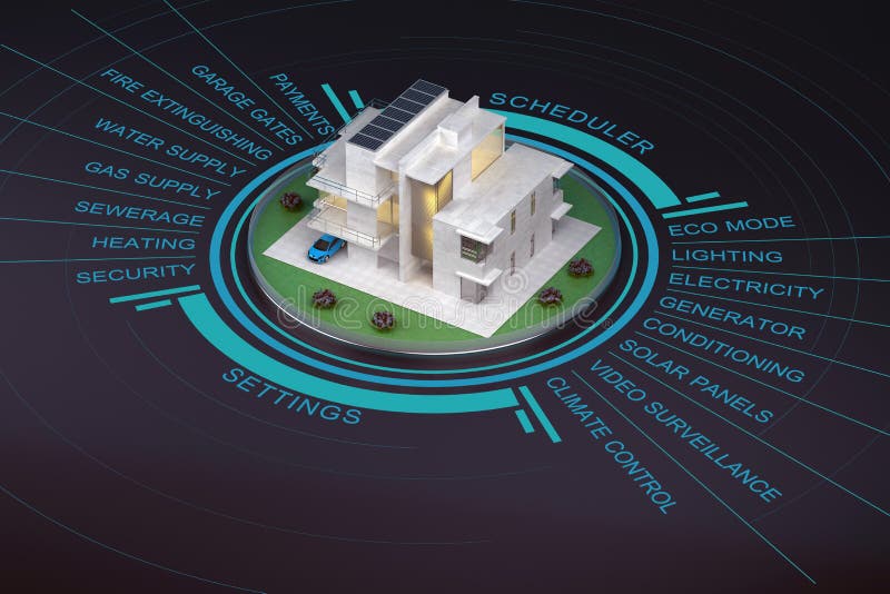 Casa Elegante Moderna Con Infographics Stock de ilustración ...