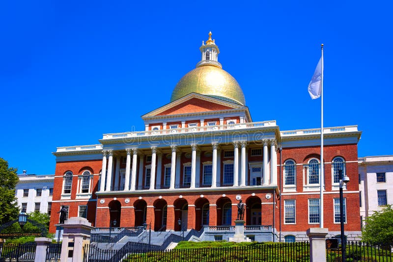 Casa Golden Dome Do Estado De Boston Massachusetts Imagem de Stock ...
