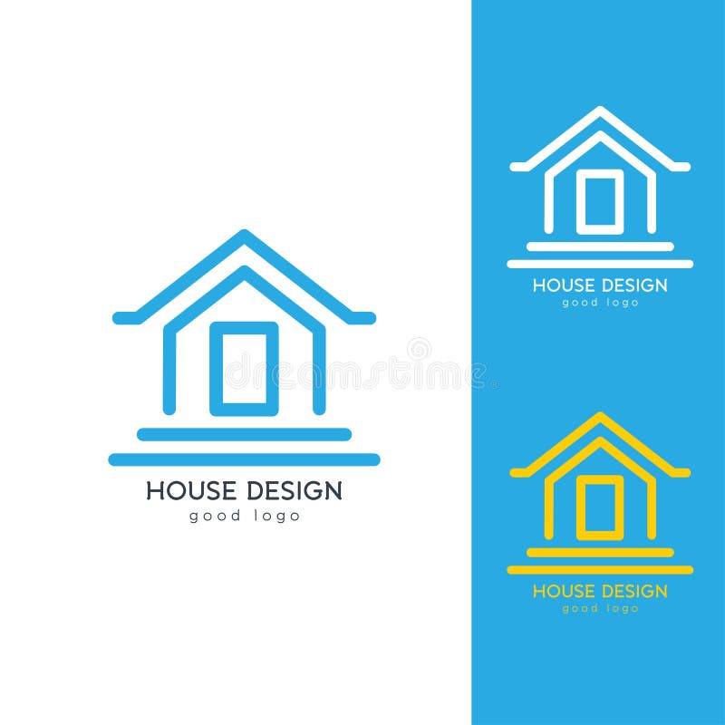 Casa Moderna Logo Design Template Flat Simple Ilustración del Vector ...