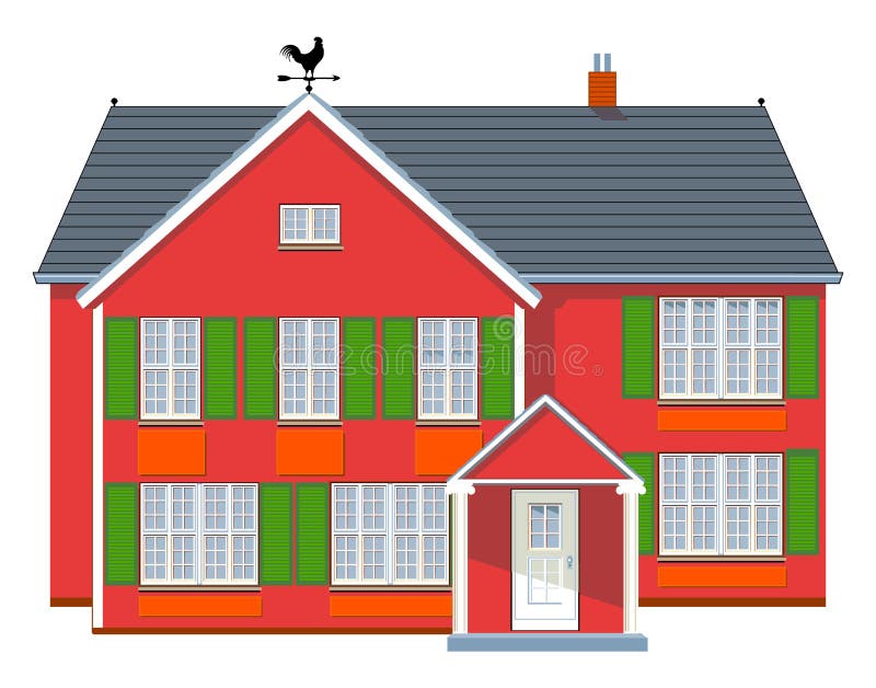 Casa roja ilustración del vector. Ilustración de condominios - 19975581