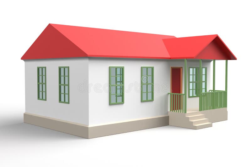 Casa simple del estilo stock de ilustración. Ilustración de blanco ...