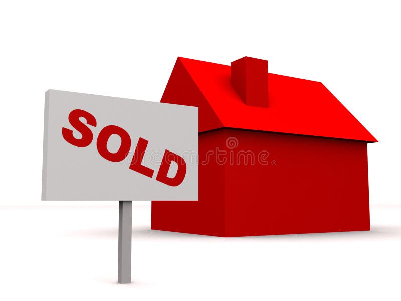 Casa vendida stock de ilustración. Ilustración de préstamo - 3195209