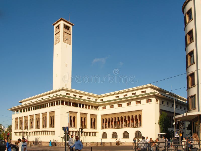 Casablanca`s Clock tower editorial image. Image of building - 99570305