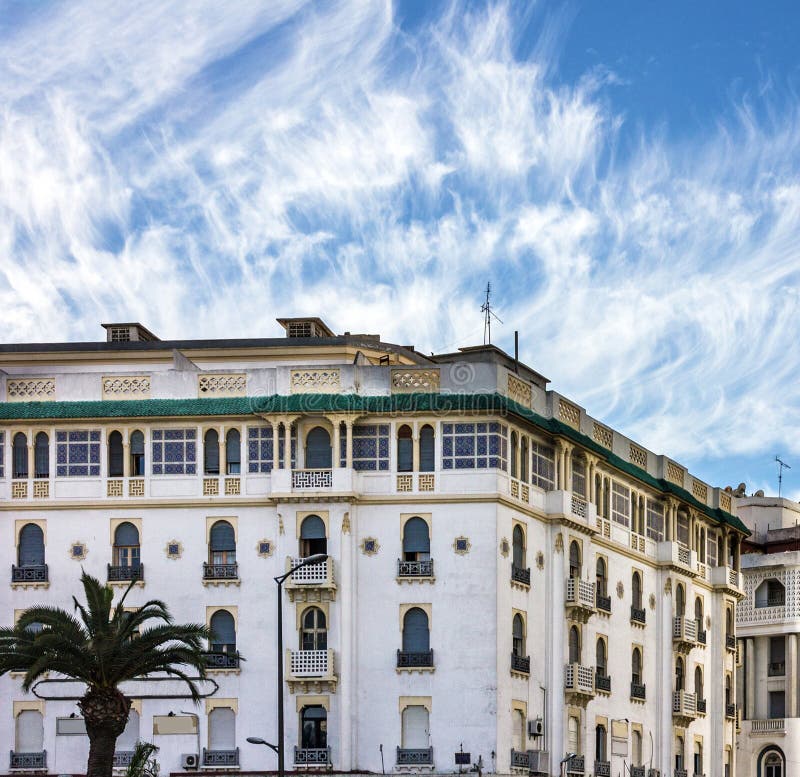 Casablanca, Morocco. Historical Hotel Building Stock Photo - Image of ...