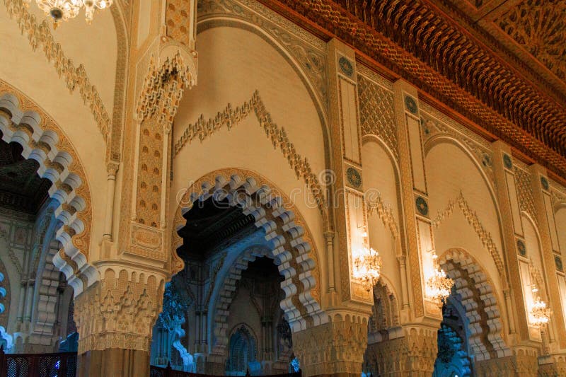 CASABLANCA, MOROCCO. Interior of Hassan II Mosque. it is the Largest ...