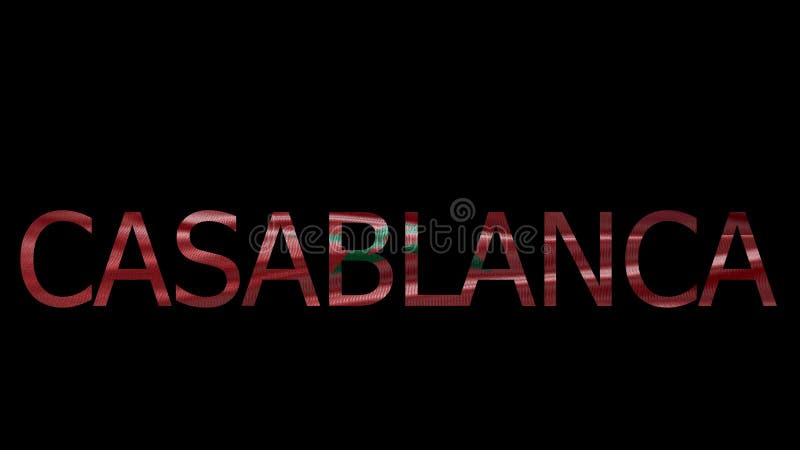 Casablanca Name on Transparent Background. Waving Flag Stock Video ...