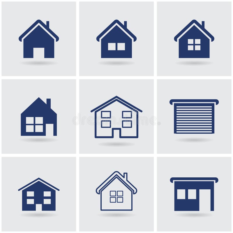 Casas de los iconos ilustración del vector. Ilustración de negocios ...