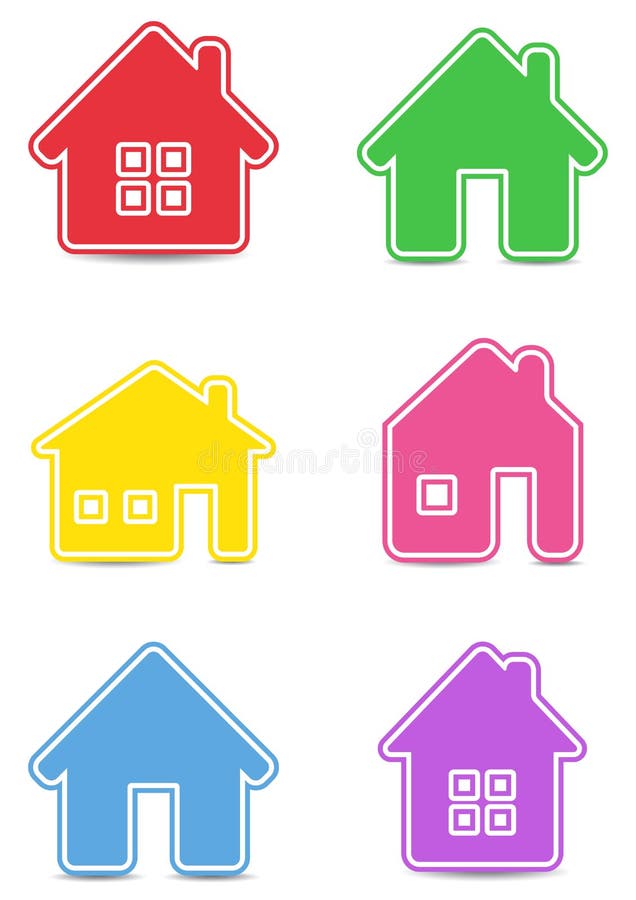 Icono con 3 casas ilustración del vector. Ilustración de moderno ...