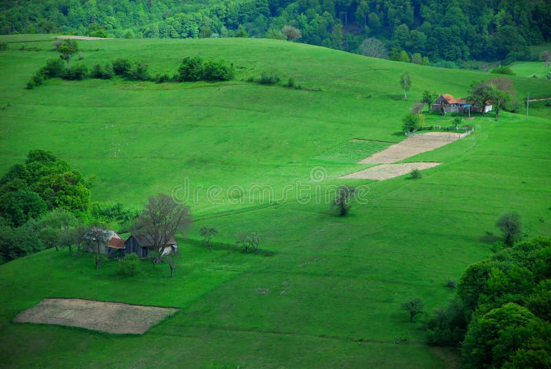 Colinas Hermosas Con La Casa De La Granja Y Cipreses En Toscana, Italia ...