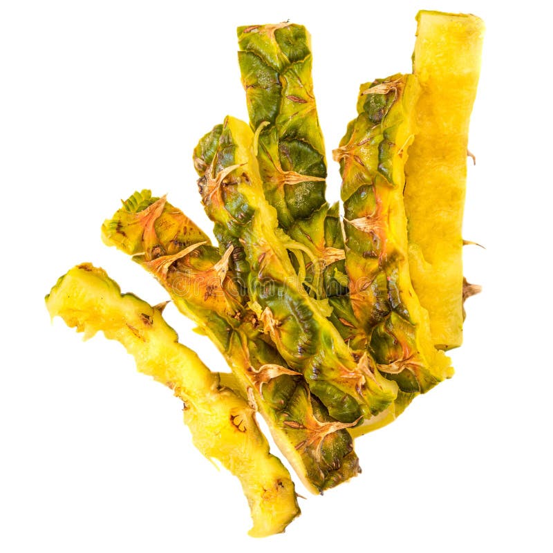 Casca Do Abacaxi Isolada No Fundo Branco Lixo Do Fruto Do Abacaxi Foto ...