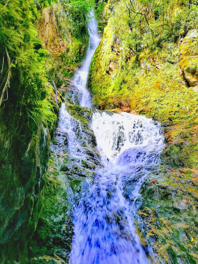 Stunning natural waterfall stock photo. Image of green - 127432834