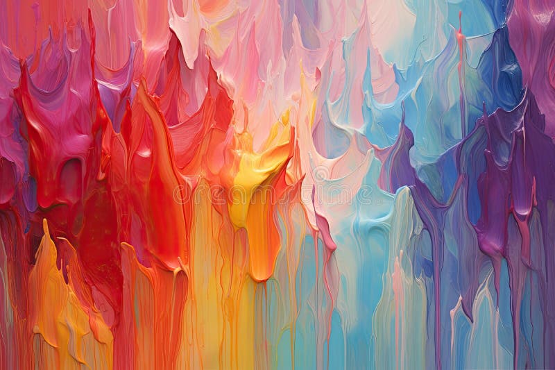 Cascade of Abstract Colors Descending Like a Waterfall, Imbuing the ...