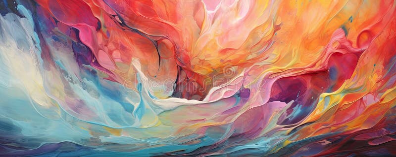 Cascade of Abstract Colors Descending Like a Waterfall, Infusing the ...