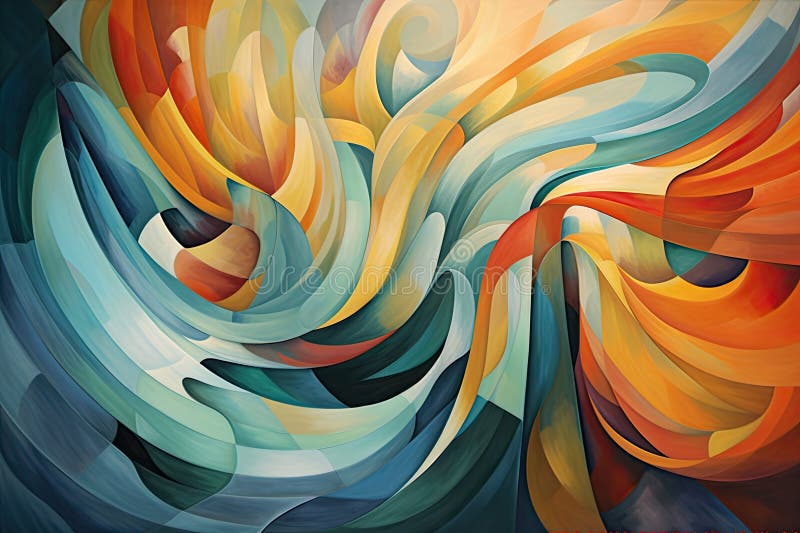 Cascade of Abstract Shapes and Patterns, Flowing in a Rhythmic Motion ...