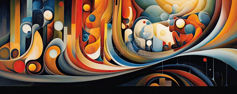 Cascade of Abstract Shapes and Patterns, Flowing in a Rhythmic Motion ...