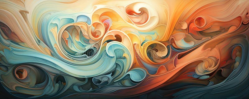Cascade of Abstract Shapes and Swirling Forms, Infusing the Composition ...