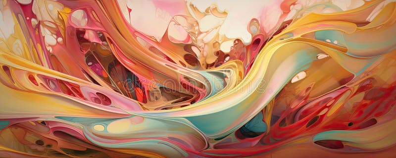 Cascade of Abstract Shapes and Swirling Forms, Infusing the Composition ...