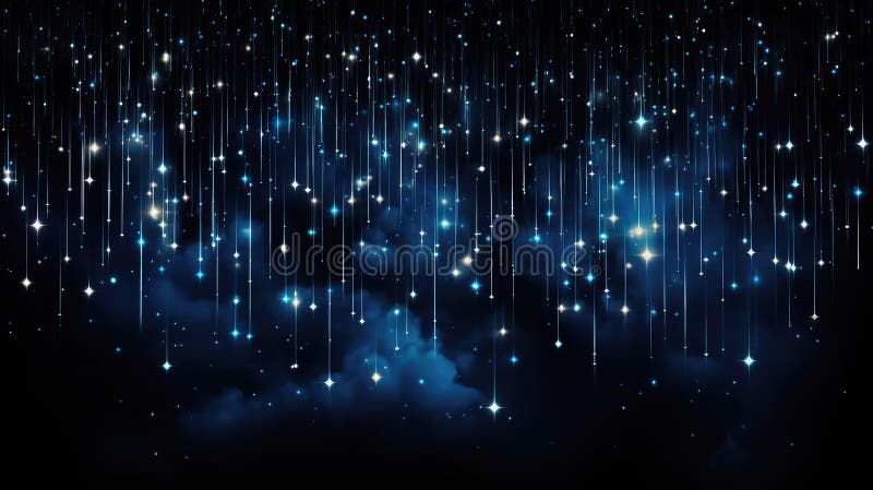 Cascade blue falling stars stock illustration. Illustration of sparkle ...