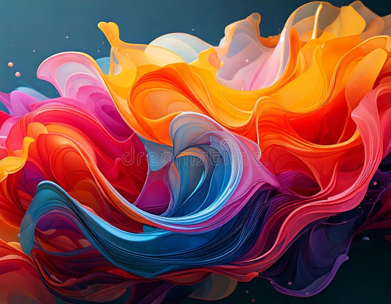 A Cascade of Colorful Liquid Shapes Stock Illustration - Illustration ...