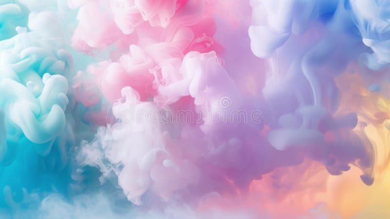 A Cascade of Colorful Pastel Smoke Cascades Down Creating a Vibrant and ...