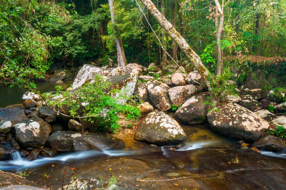 Cascade Falls Over Colorful Stone Stock Image - Image of fresh ...