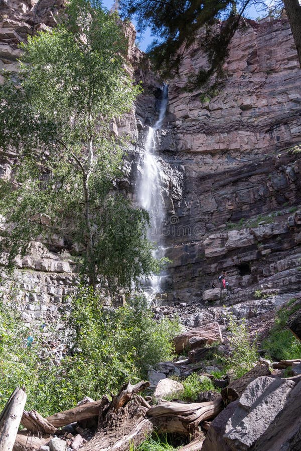 Cascade Falls Waterfall in Ouray Colorado Stock Image - Image of park ...