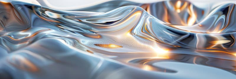 A Cascade of Fluid Translucent Waves Overlapping and Reflecting Light ...