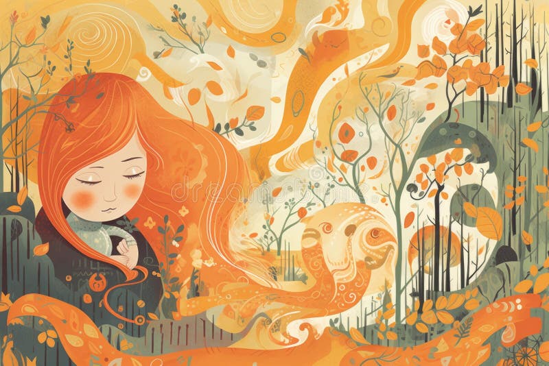 A Cascade of Forgotten Patterns that Linger. Stock Illustration ...