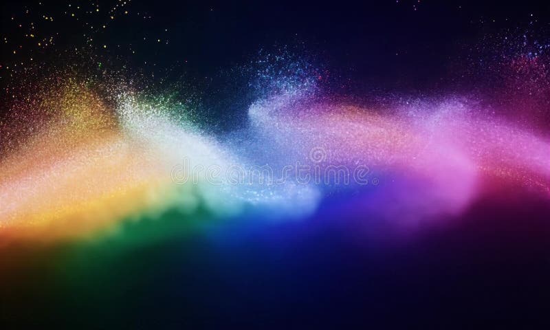 Cascade of Glowing Rainbow Particles Stock Video - Video of celestial ...