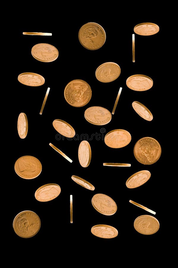 Falling Gold Coins stock photo. Image of white, obverse - 36696196