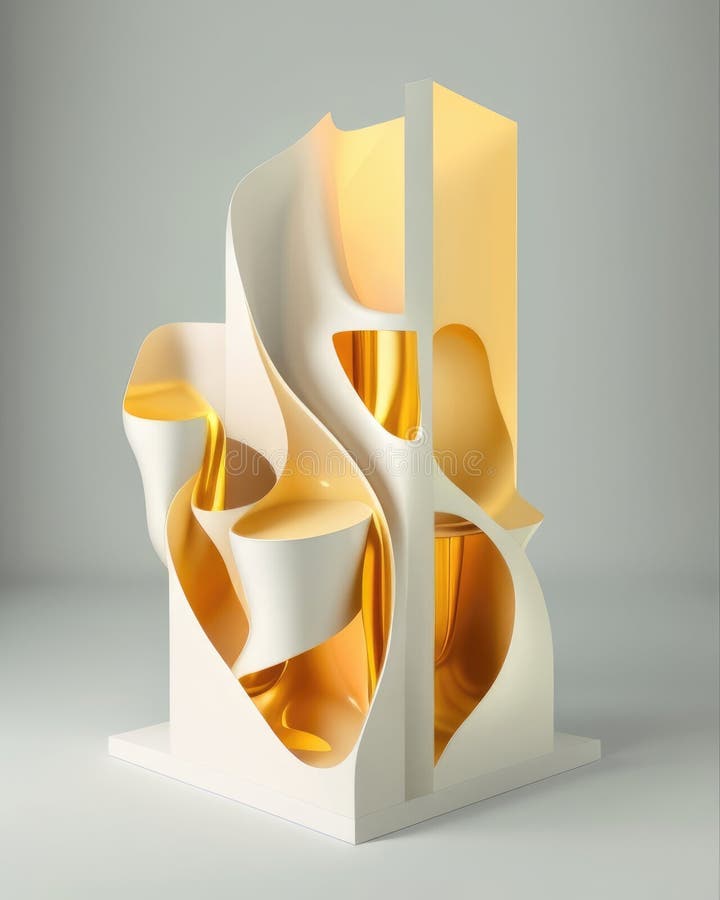 Cascade of Lacquered Light. Podium, Empty Showcase for Packaging ...