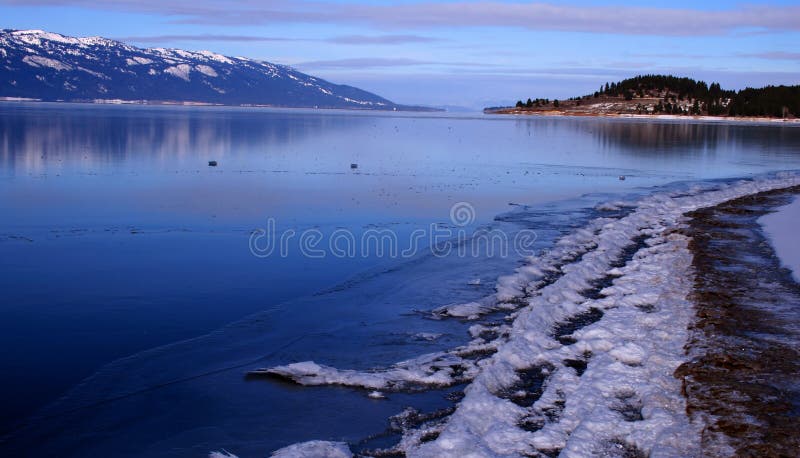 Cascade Lake Freezing Over stock photo. Image of freezing - 3898444