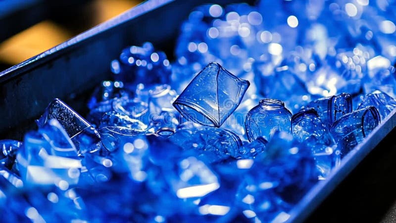 A Cascade of Light: Translucent Containers in Monochromatic Blue Create ...