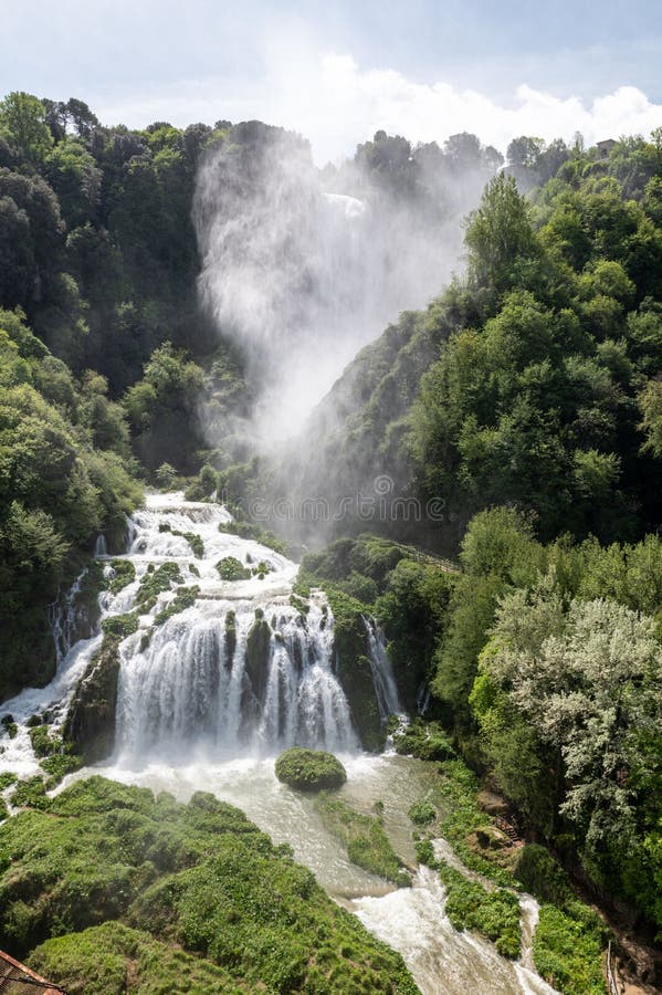 Cascade of Marmore Open To Full Flow Stock Photo - Image of flow, drop ...