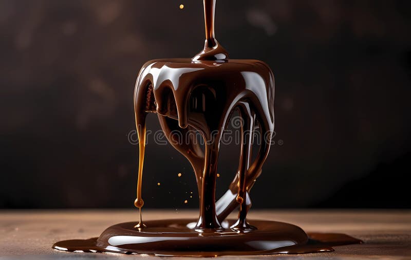 A Cascade of Melted Chocolate Dripping Down Stock Illustration ...