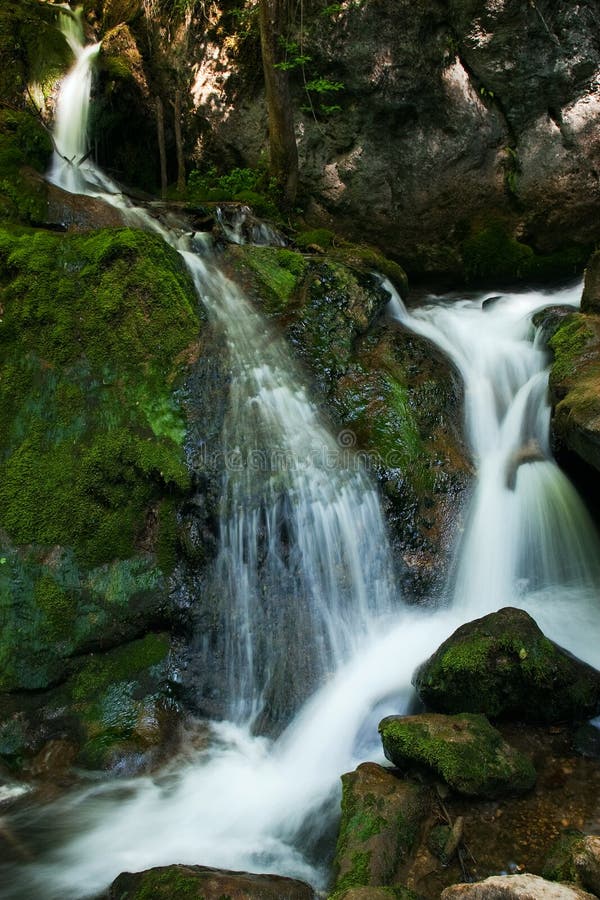Mossy waterfall stock image. Image of green, power, water - 938479