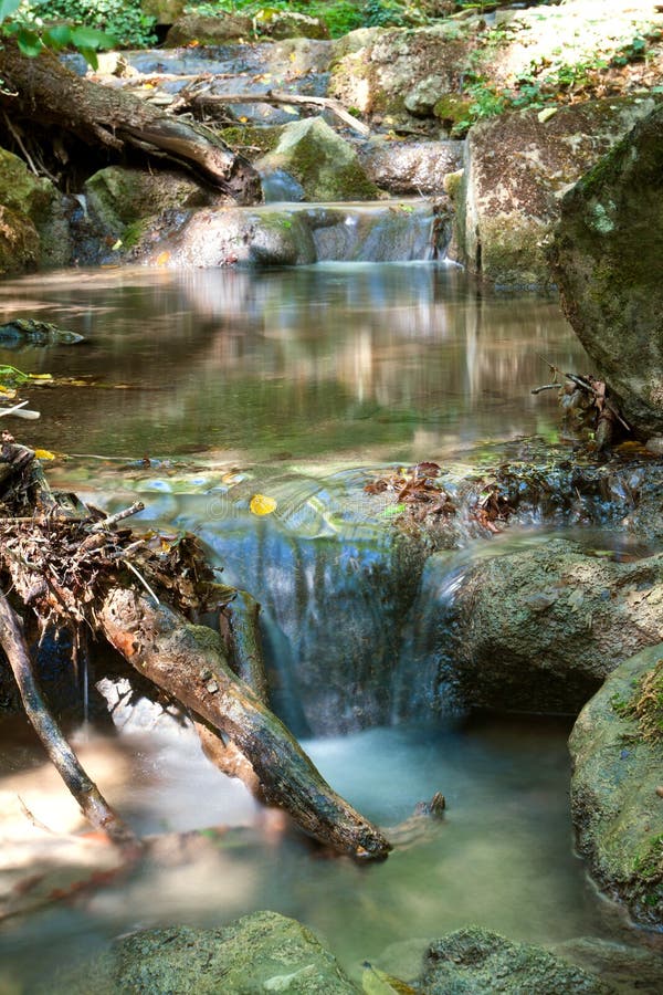 Cascade of mountain stream stock photo. Image of brook - 23227536