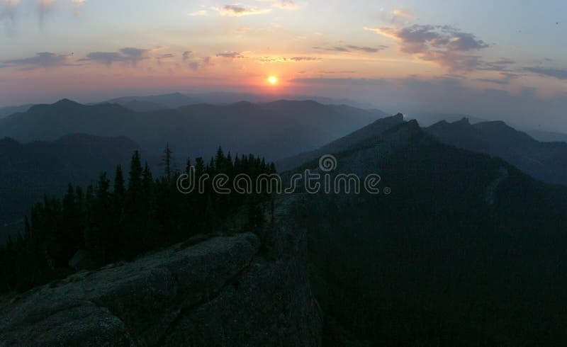 Cascade Mountain sunset stock image. Image of america - 48836925