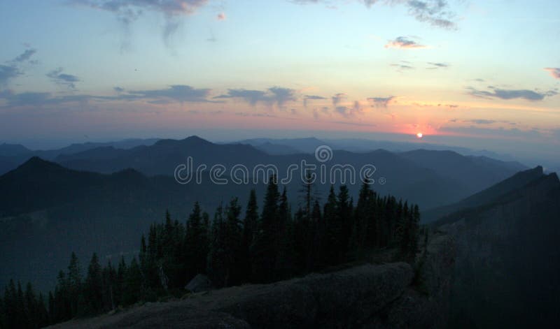 Cascade Mountain sunset stock photo. Image of high, glacier - 63194912