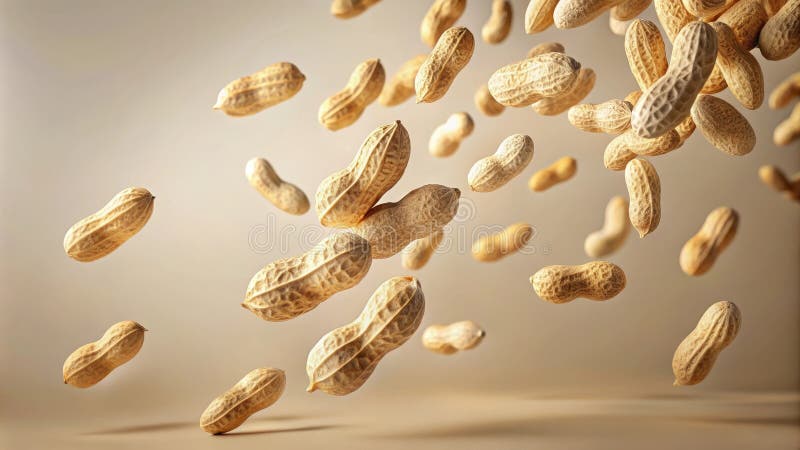 A Cascade of Peanuts in Mid-air, Captured in a Dynamic Studio Setting. Generative AI Stock ...