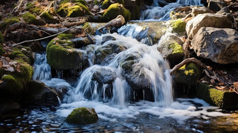 Cascade river water splash stock illustration. Illustration of natural ...