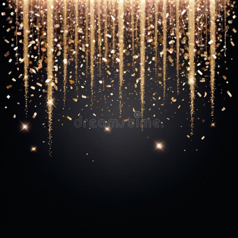 Cascade of Shimmering Sparkles Falling Bright Glitter Confetti, AI ...